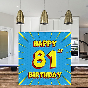 Fun 81st Birthday Cards for Men Woman - Comic Book - Happy Birthday Card for Great Grandpa Grandma Nanny Dad Papa Mom Pop Pops Aunt Uncle Gran, 5.7 x 5.7 Inch Greeting Cards, 81st Birthday Card