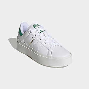 adidas Originals Women's Stan Smith Bonega Sneaker, White/White/Green, 7