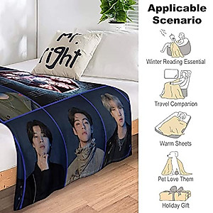 BT Throw Blankets Gift Set Merch Keychain Bag Lanyard Bracelets Posters Living Room Luxury Gift Bedroom 40 x 60 inch Blanket Merchandise