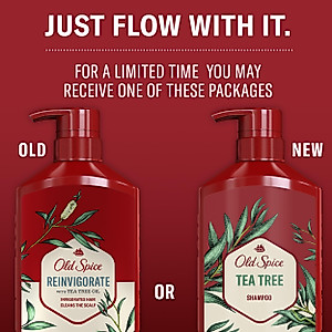 Old Spice Tea Tree Shampoo for Men, Cooling Shampoo with Tea Tree, Removes Built Up Dirt and Oil, 21.9 Oz Each, Twin Pack