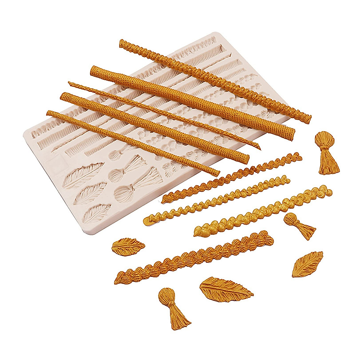 Hemp Rope Fondant Molds, Macrame Tassel Cake Decorating Silicone Molds, Kitchen Candy Chocolate Baking Tools for Cookie Mousse Cupcake Desserts, Epoxy Crafts, Modeling Clay, Candle Decoration, Soap