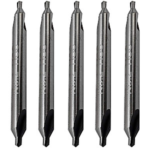5 Pieces Number 2 Center Drill 60 Degree HSS Combined Countersink Bits Drilling