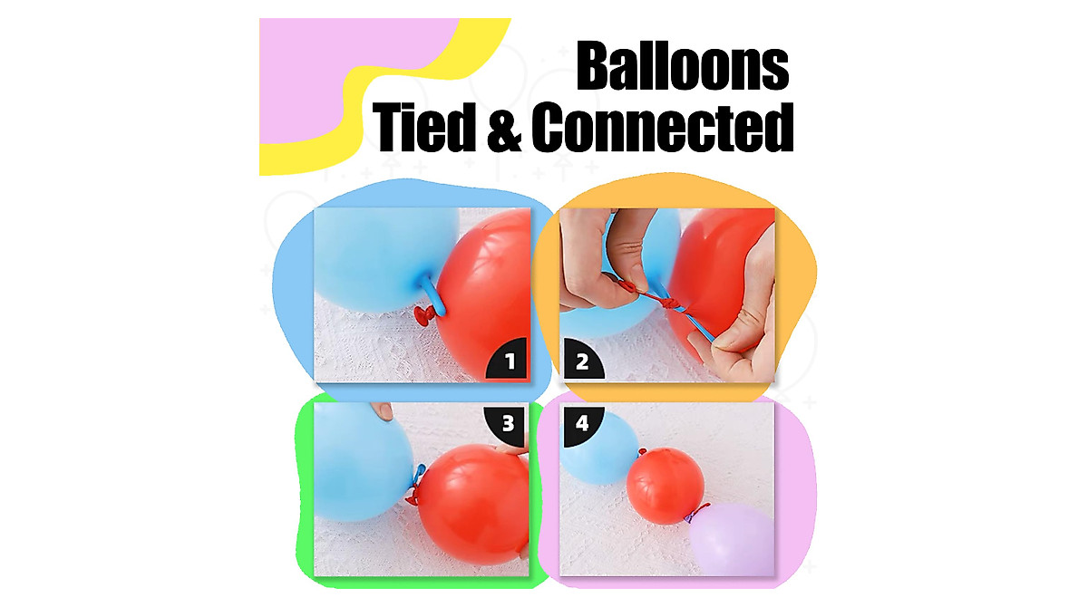 100 Pcs White Linking Balloons for Party Decor