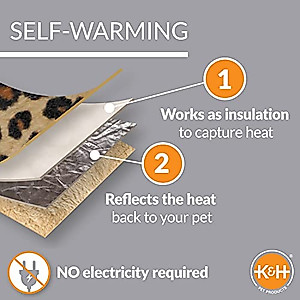 K&H Pet Products Self-Warming Nuzzle Nest Pet Bed for Cats or Dogs Leopard/Tan 19 Inches