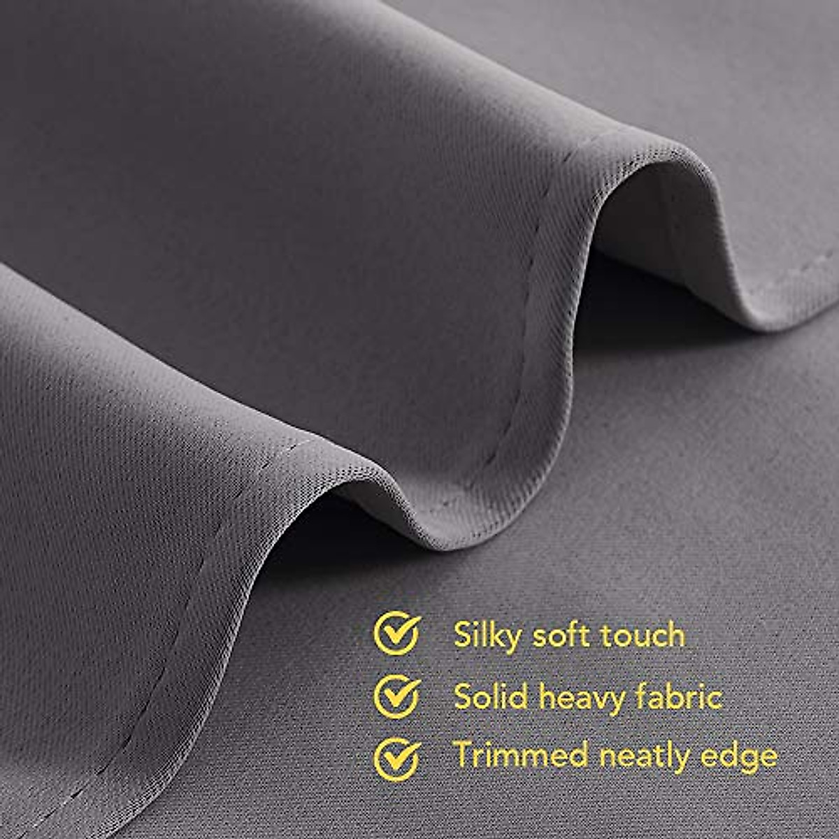 NICETOWN Grey Blackout Curtain Panels for Bedroom, Thermal Insulated Grommet Top Blackout Draperies and Drapes for Basement (2 Panels, W70 x L54-inch, Grey)