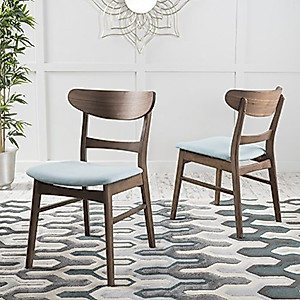 Christopher Knight Home Idalia Dining Chairs, 2-Pcs Set, Mint / Walnut Finish