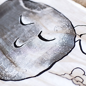 JumpOff Jo - Baby Blanket Swaddle, Hypoallergenic, 100% Cotton Baby Muslin Blanket with Original Storytelling Designs - 47" in. x 47" in. - Mama Bear Black