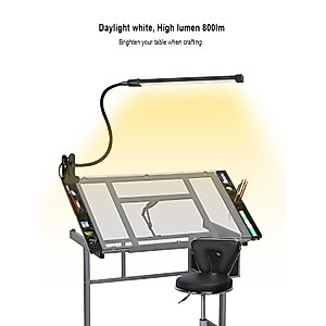 LED Desk Lamp Dimmable Eye Care Reading Light 3 Color Changing 10-Level Brightness Mental Flex Clamp Lamp Clip On Light LED Table Light (Black)