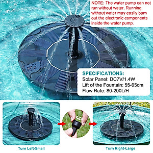 DazSpirit Hanging Solar Bird Bath Fountain, 14.9inch Diameter Green Metal Bird Bath Bowl with Solar Powered Pump & 4 Water Spray Nozzles for Outdoor Garden Backyard Patio Lawn