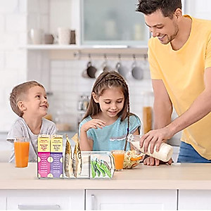 bHome - 2 Adjustable Snack Organizer Bins for Cabinet & Pantry Organization And Storage Plastic Storage Bins For Kitchen Organization - Clear Acrylic Divided Storage Containers with Removable Dividers