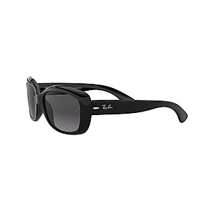 Ray-Ban Women's RB4101 Jackie Ohh Butterfly Sunglasses, Black/Polarized Light Grey Gradient Dark Grey, 58 mm