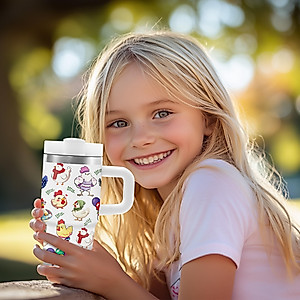 Chicken Gifts for Women Girls, Chickens Tumbler with Handle and Straw for Kids 14oz, Chicken Owners Gifts Ideas, Birthday Gift for Chickens Lovers