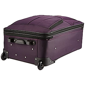Rockland Journey Softside Upright Luggage Set, Expandable, Purple, 4-Piece (14/19/24/28)