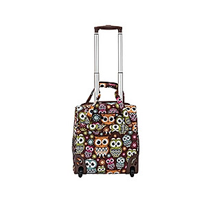 Rockland Melrose Upright Wheeled Underseater Luggage, Owl, Carry-On 16-Inch