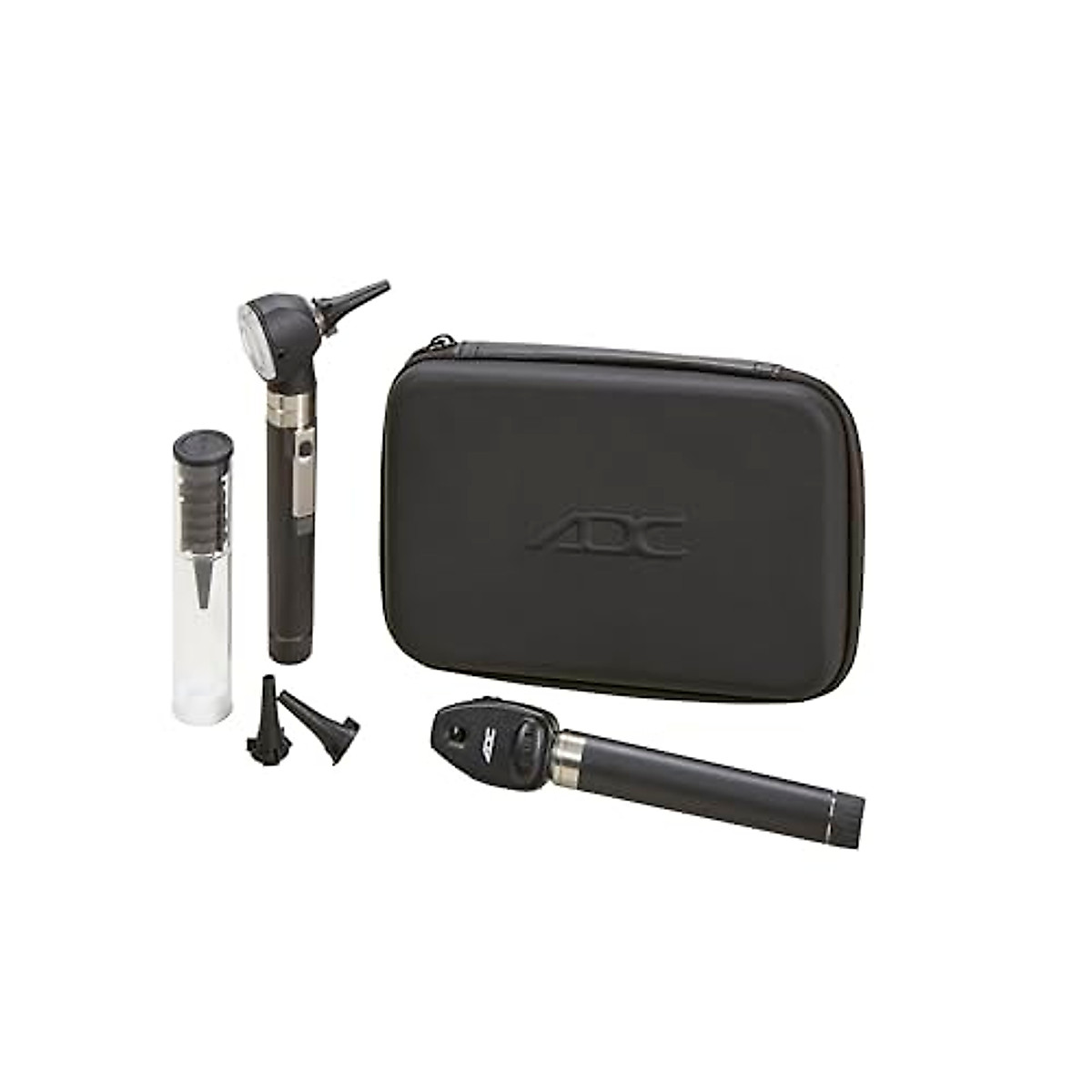 ADC Otoscope/Ophthalmoscope Diagnostic Set, Pocket Size, LED Lamp, 2.5V, Hard Case, Diagnostix 5110NL, Black