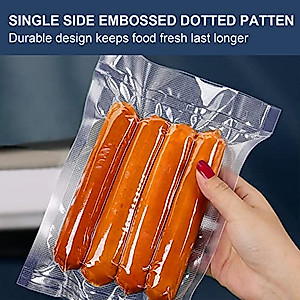 WGCC 100 Quart Size 8" x 12" 4mil Vacuum Sealer Bags for Food Saver, BPA Free and Puncture Prevention Vacuum Seal Freezer Bags Sous Vide Bags, Commercial Grade,PreCut, Great for storage, meal prep