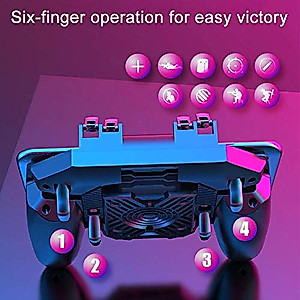 Sweden JYXDKD New PUBG Gamepad Grip With Portable Charger Cooling Fan for PUBG Mobile Controller Six Finger L1R1 Game Trigger Joystick