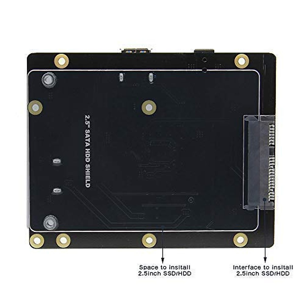 Geekworm X820 V3.0 2.5“ SATA HDD/SSD Storage Expansion Board, USB 3.0 Mobile Hard Disk Module for Raspberry Pi 3 B+/3B&2.5 Inch SATA HDD/SSD