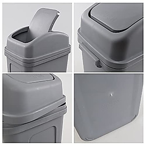 HOMMP 2 Gallon Small Swing Lid Trash Can, Swing-Top Garbage Can, Gray