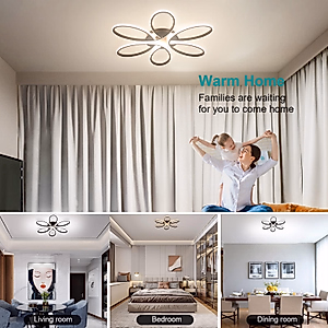 LOFAHS Modern LED Ceiling Light Fixture with Remote Control Lamp Dimmable Ceiling Chandelier for Living Room Dinning Room Bedroom Kitchen Home Lighting (23 inch/60CM 70W)