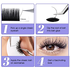 Wendy Lashes Classic Lash Extensions D Curl Eyelash Extensions Premium 0.10 thickness Volume Lash Extension 20-25mm Individual Lashes Soft Dark Professional Lashes Extensions(0.10-D, Mixed 20-25mm)