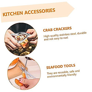 DOITOOL 1 Set Crab Eating Tool Oyster Crackers Stainless Steel Bottle Opener Stainless Steel Scissors Crab Leg Seafood Forks Picks Crab Legs Opener Stainless Steel Tools Crab Scoop Crusher
