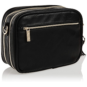 Chelsea + Cole for Itzy Ritzy Crossbody Diaper Bag - Includes 6 Pockets, Changing Pad & Tassel; Black with Sweetheart Print