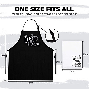 Cooking Aprons For Women, Funny Aprons For Women, Kitchen Apron Women, Apron for Women, Cooking Gifts For Women Who Love to Cook, Mothers Day Apron, Funny Mom Gifts, Apron with Pockets and Funny Towel