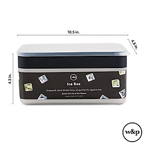 W&P Ice Box Silicone Ice Cube Tray with Lid & Bin, Holds 96 Cubes, Easy Release, Space-Saving Stackable Design, Dishwasher Safe, Cream, Large