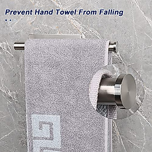 NearMoon Self Adhesive Hand Towel Holder/Towel Ring, Stainless Steel Hand Towel Bar Rustproof Stick on Wall-Towel Rack for Bathroom/Kitchen, Adhesive and Wall Mounted (9 Inch-Round, Brushed Nickel)