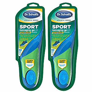 Dr. Scholl’s Sport Insoles (Pack of 2) // Superior Shock Absorption and Arch Support to Reduce Muscle Fatigue and Stress on Lower Body Joints (for Men's 8-14)