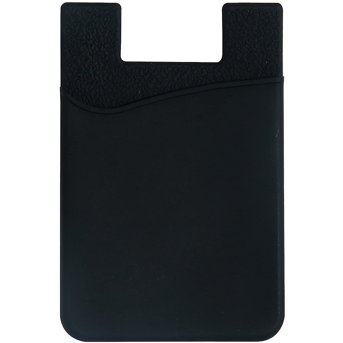 Adhesive Cell Phone Wallet for Back of Phone Case. Silicone Stick On Sleeve for iPhone, Android & Flat Surfaces, Great for Credit Cards, Business Card, Money & ID Card (Black 1 Pack)