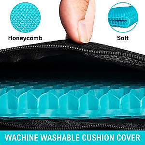 Gel Seat Cushion for Office Chair, Office Chair Cushion for Butt, Enhanced Double Honeycomb Seat Cushion, Help in Relieving Back Pain & Sciatica Pain, Non-Slip Cushion for The Car, Office, Wheelchair