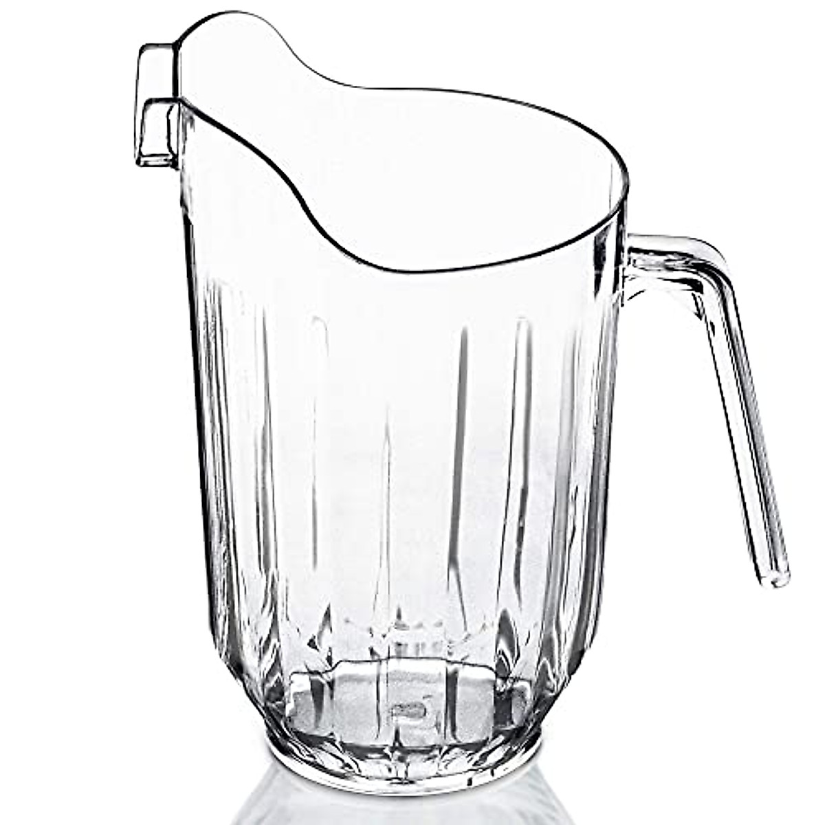 DecorRack 2 Crystal Clear Plastic Pitcher Beverage Dispenser with Pour Spout Shatterproof Catering and Restaurant Serveware for Cold Drinks, Water, Lemonade, Beer, and Sangria, 56 Ounce (2 Pack)