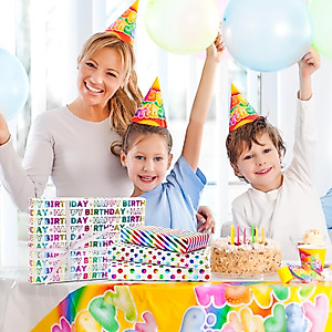 FUHITIM Birthday Wrapping Paper, Birthday Gift Wrapping Paper, Wrapping Paper Roll, Colored Happy Birthday Letter Design for Birthday, Holiday, Party, Baby Shower (17 inch X 32.8 ft)