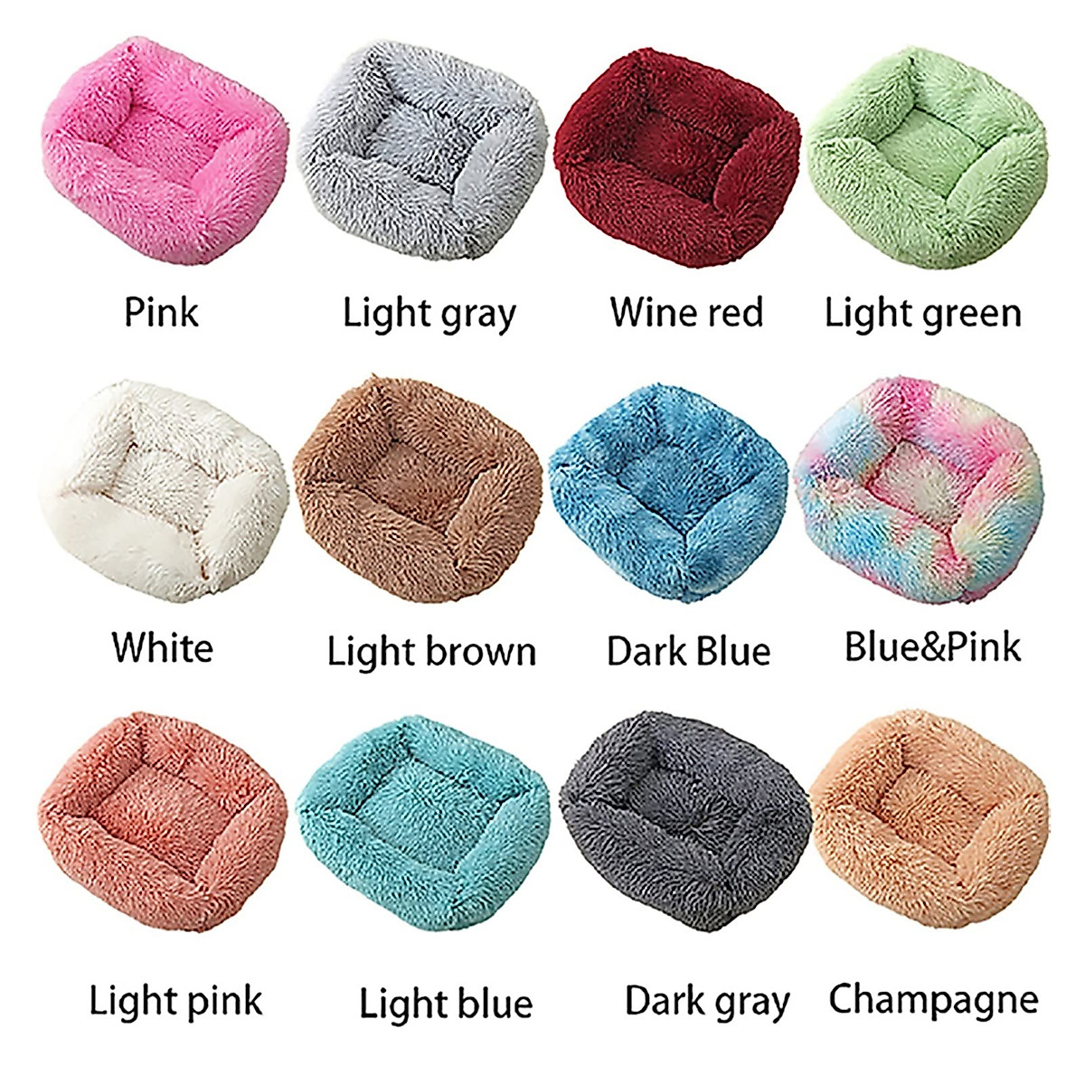 YXXJJ Pet pad Plush Dog Bed Cushion Large Dog Bed House pet Square Cushion Bed pet Kennel Super Soft and Fluffy Comfortable cat and Dog House Soft and Warm, Comfortable to Touch, Easy to Carry