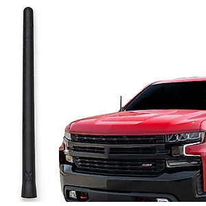 AntennaMastsRus Short Rubber Antenna fits Chevrolet Silverado 1500 (2006-2025), The Original 6 3/4", Car Wash Proof, Durable EPDM Rubber, Internal Copper Coil for Enhanced Reception