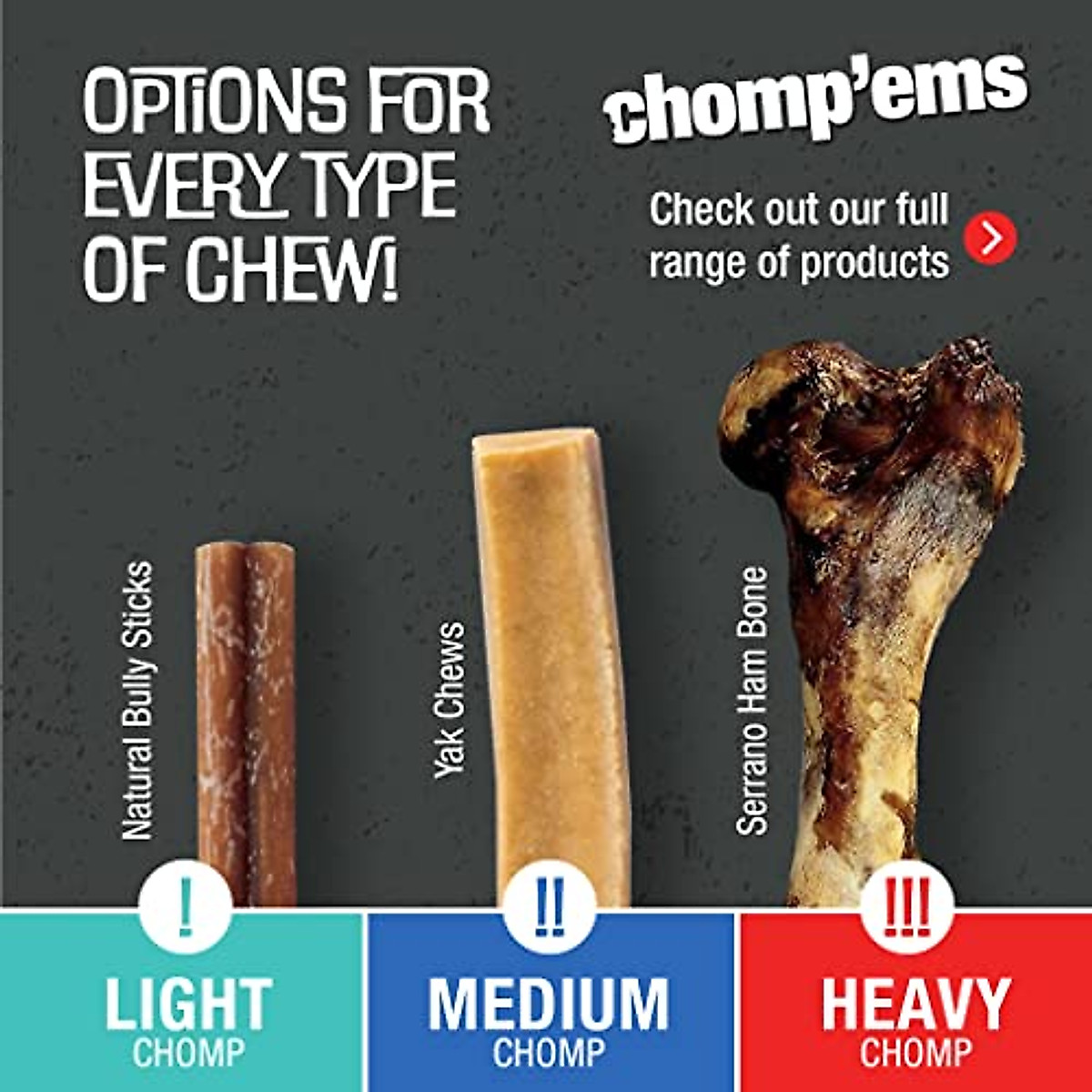 Chomp'ems Beef Cheek Strips, 8 Pack - Healthy, Protein Rich Treats for Dogs - Long Lasting Dog Chews