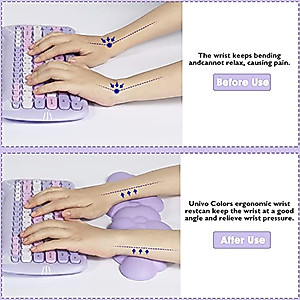 Gaming Keyboard Wrist Rest Pad,Memory Foam Palm Rest, Ergonomic Hand Rest,Wrist for Computer Keyboard,Laptop,Mac,Lightweight Easy Typing Pain Relief-Purple