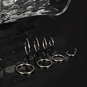 LOYALLOOK G23 Titanium Hinged Clicker Segment Nose Rings Hoop Septum Nose Lip Ring Hoop for Women Men Helix Cartilage Daith Tragus Sleeper Earrings Body Piercing Improved 16G Silver Tone