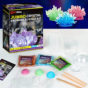 science kits for kids age 8-12, Jumbo Crystal Growing Kit, Grow Crystals Within 24 Hours, Toys & Gifts for Kids Ages 5 6 7 8 9 10 11 12, STEM Learning & Education Toys for 5+ Boys & Girls