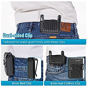 Personal Waist Clip Fan, TFNN 10000mAh Personal Neck Fan with Strong Light FlashLight, Rechargeable Personal Fan, Hands-free USB Belt Fan for Outdoor Works, Cycling, Fishing, Gardening, Hiking, Sports, Camping