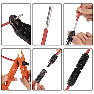 Geosiry 4PCS 10AWG Solar Connectors, 2 Pairs 10 Gauge Solar Panel Connectors Male/Female with Wrenches (10AWG, 2 Pair)