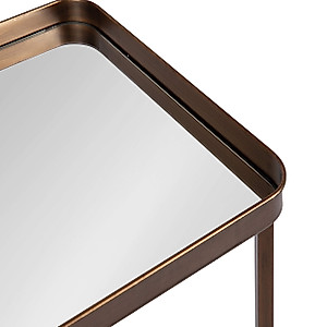 Kate and Laurel Celia Modern Mirrored Tray Side Table, 18 x 12 x 26, Dark Bronze, Foldable Rectangular End Table for Storage and Display