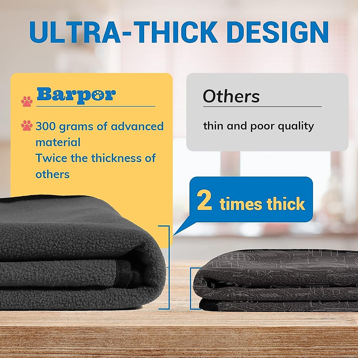 Barpor 48" x 66" Washable Dog Pee Pads Reusable Non-Slip - Puppy Pads Indoor Potty Training Leakproof, Whelping Pads for Floor, Bed, Crate, Cadges, Playpen, Couch Waterproof, Coffee