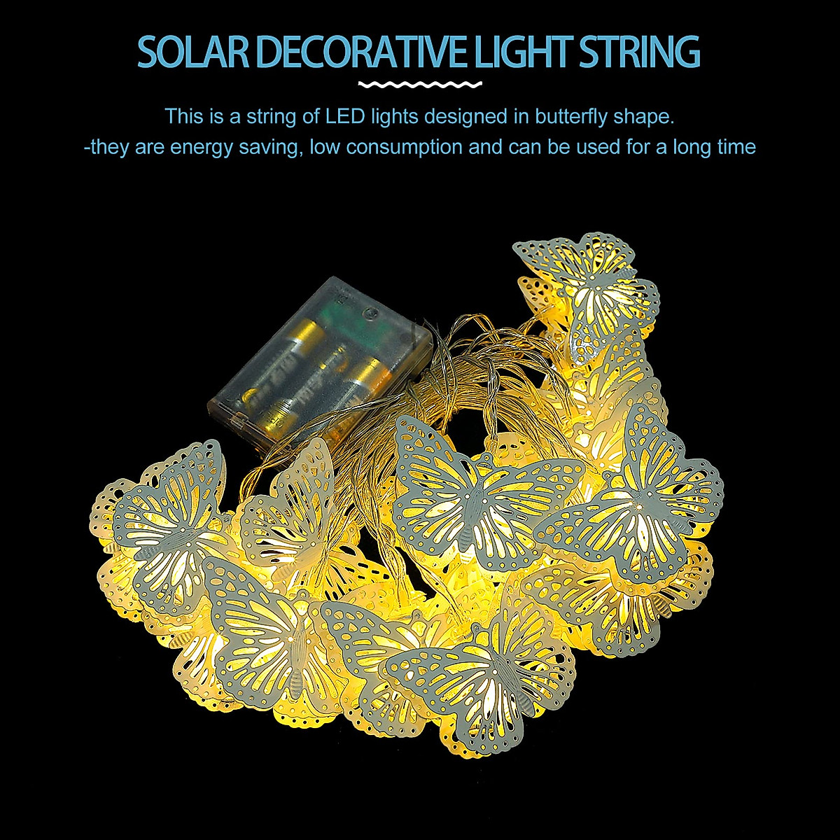 Uonlytech 1 Set String Butterfly String Lights Led Decor Indoor Decor Animal Decor Led Light Butterfly Decor Butterfly Lights Outdoor Butterflies Lights Decor Shop Window Decorations White