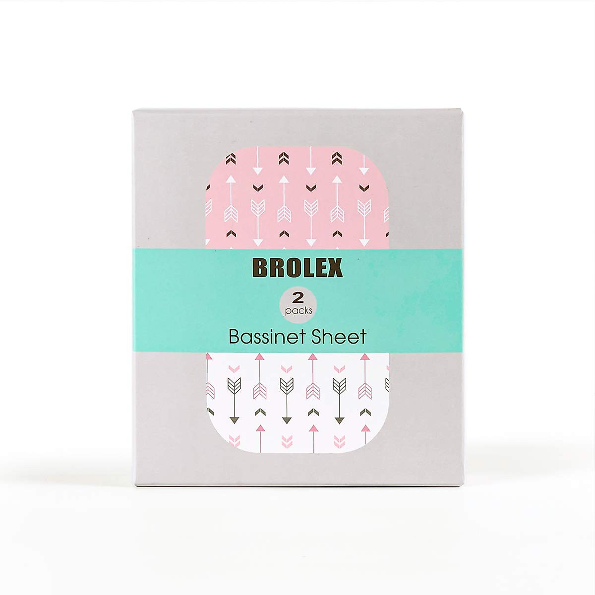 Stretch Fitted Bassinet Sheet Set BROLEX 2 Pack Cradle Sheets for Bassinet Pad/Mattress,Unisex Boys Girls,Ultra Soft,Pink Arrow