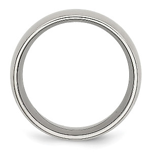 Stainless Steel Half Round Engravable 12mm Brushed Band Ring Size 11 Jewelry for Women