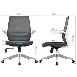 SIHOO Ergonomic Office Chair, Swivel Desk Chair Height Adjustable Mesh Back Computer Chair with Lumbar Support, 90° Flip-up Armrest (Black)