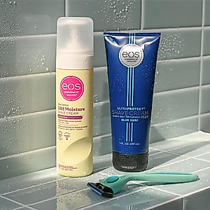 eos UltraProtect Men’s Shave Cream- Blue Surf, 24-Hour Hydration, Non-Foaming Formula, 7 fl oz